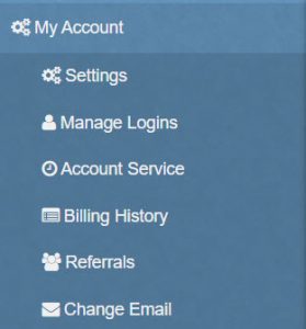 Your MY ACCOUNT Menu – Bidnapper