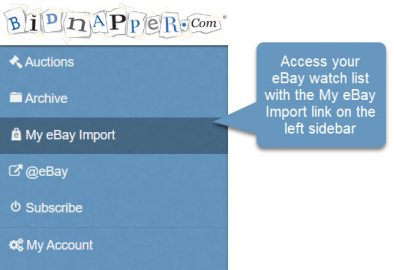How to use the MY EBAY IMPORT page – Bidnapper