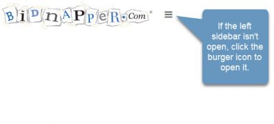 Your MY ACCOUNT Menu – Bidnapper